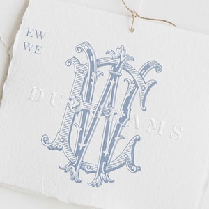 Two Letter Monogram EW or WE Wedding Monogram Logo Design E W Duogram ...