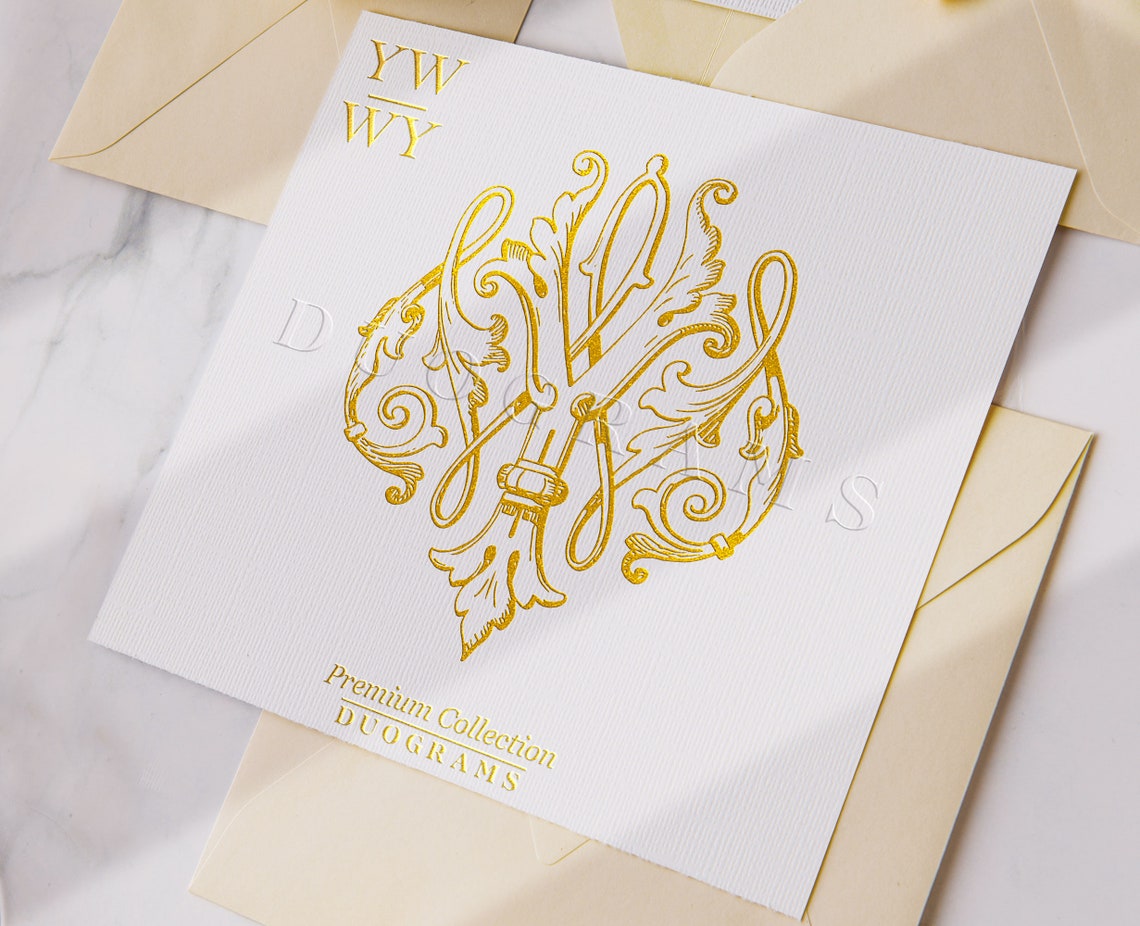 Vintage Monogram Logo Design WY YW Digital Download Y W - Etsy