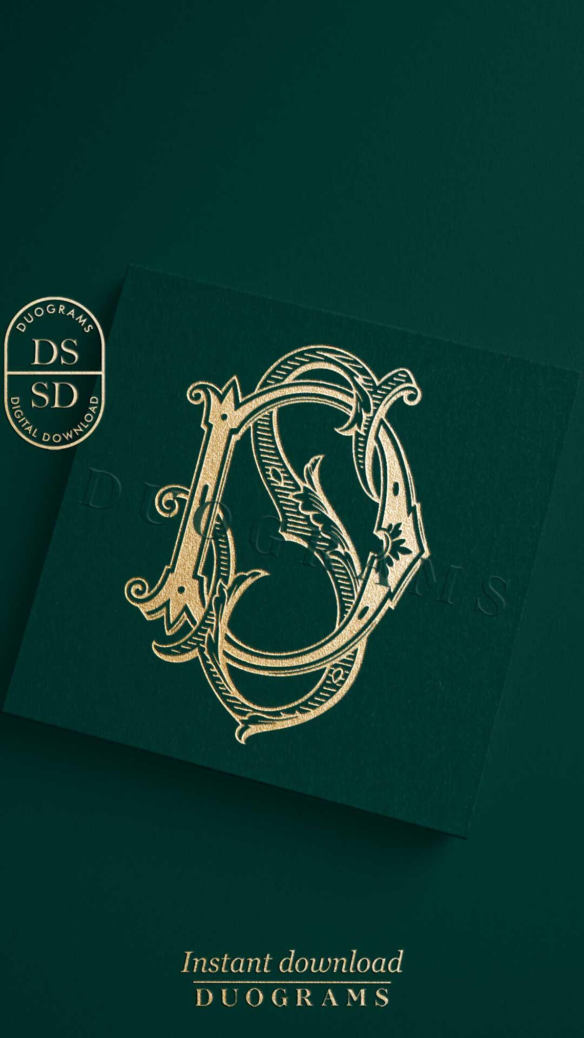 Interlocking Vintage Monogram DS or SD Two Letter Monogram Logo Design ...