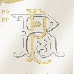 Vintage Wedding Monogram Logo PR RP Digital Download - Etsy
