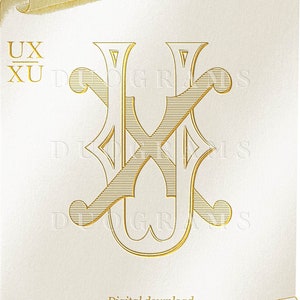 UX XU Wedding Monogram Logo Design U X X U Two Letter Monogram Initials ...