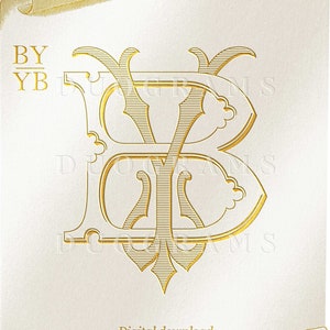 Vintage Monogram Logo Design BY YB Digital Download B Y + 2 Free ...