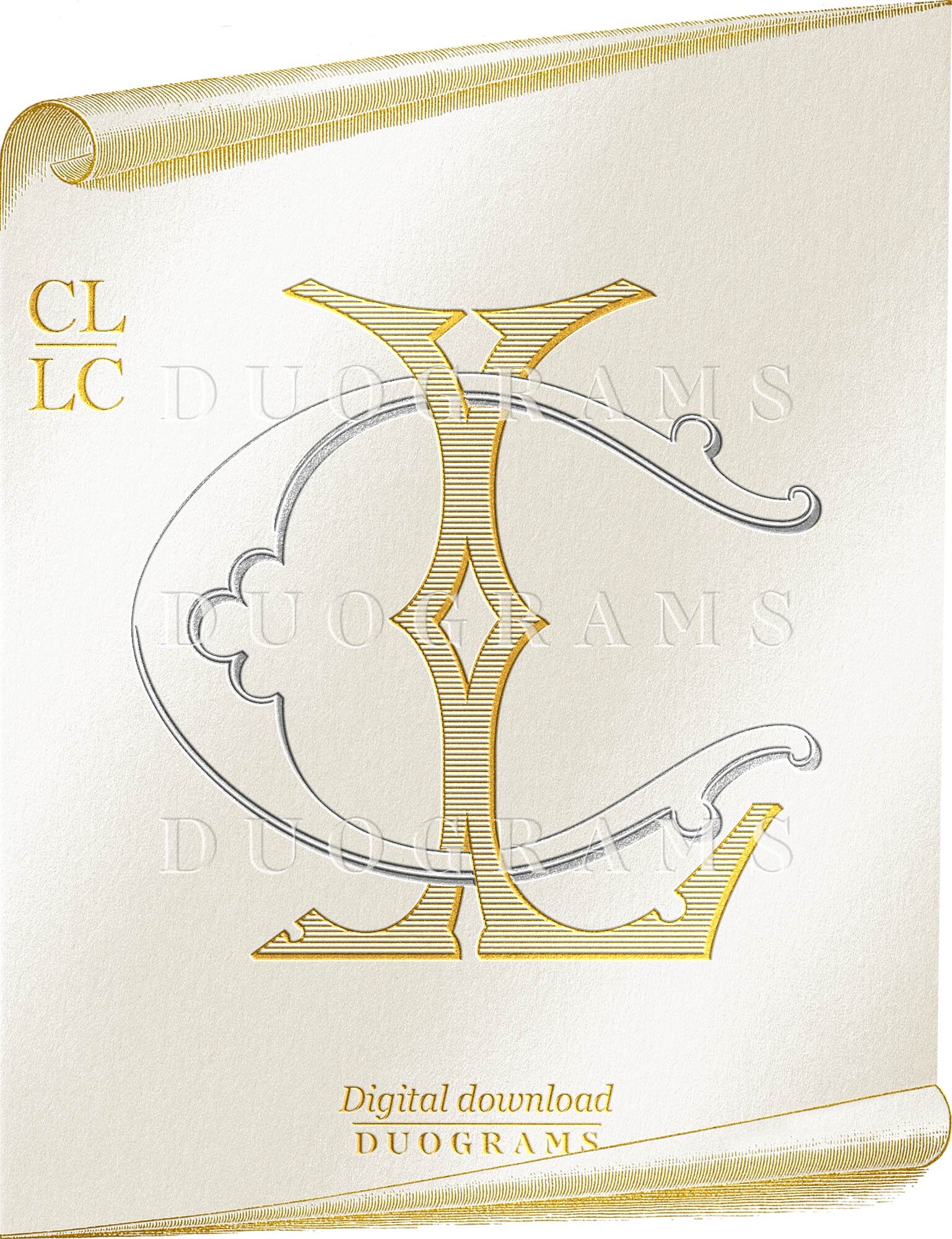 CL LC Wedding Monogram Logo Design SVG Two Letter Monogram C L Digital ...