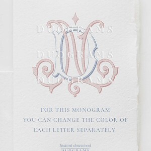 Vintage Wedding Monogram Logo DN or ND Duogram D N Intertwined Monogram ...