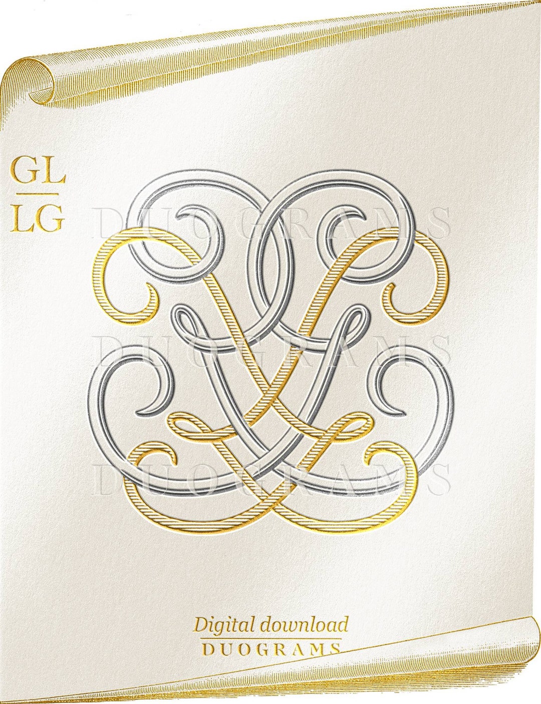 Wedding Monogram Logo Design GL LG Monogram Wreath SVG Digital Download ...