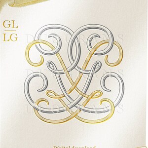 Wedding Monogram Logo Design GL LG Monogram Wreath SVG Digital Download ...
