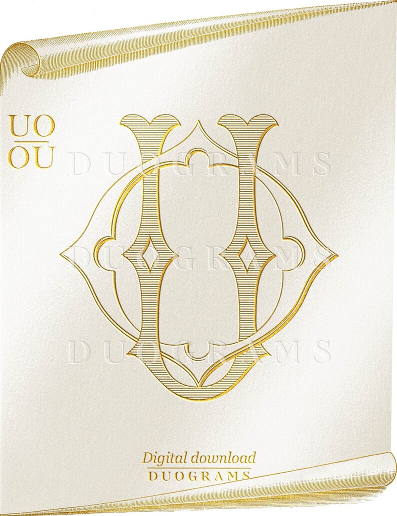OU UO Vintage Monogram Logo Designs O U Initials+ 2 Free Wreath SVG - Etsy
