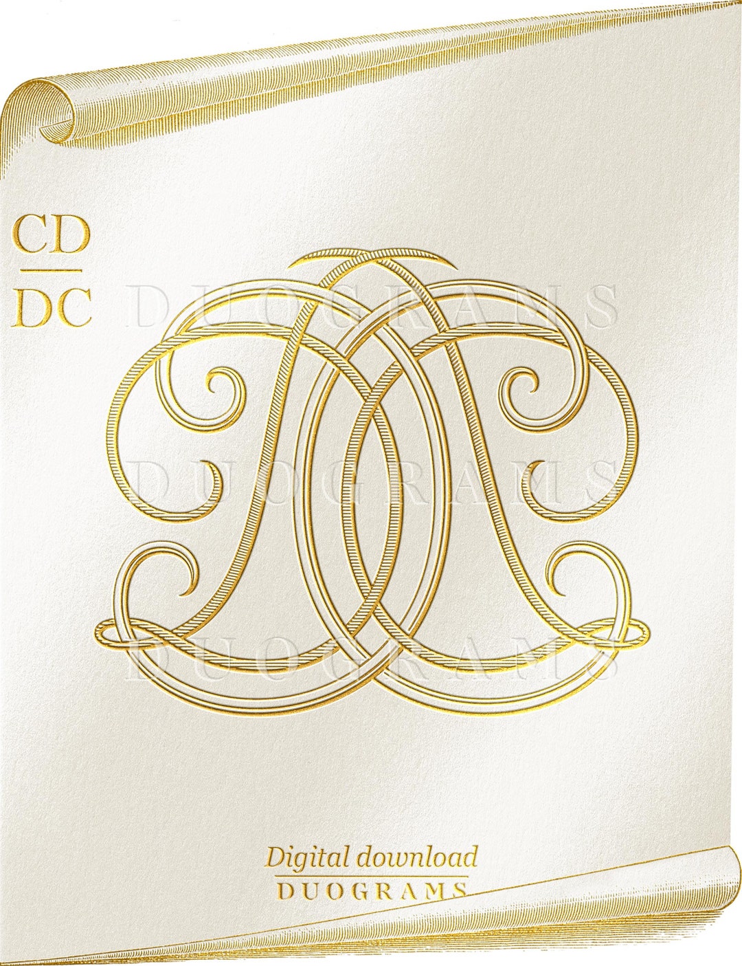 Wedding Monogram Logo Design CD DC Monogram Wreath SVG Digital Download ...