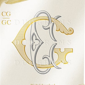 CG GC Wedding Monogram Logo Vintage Duogram C G Intertwined Monogram G ...