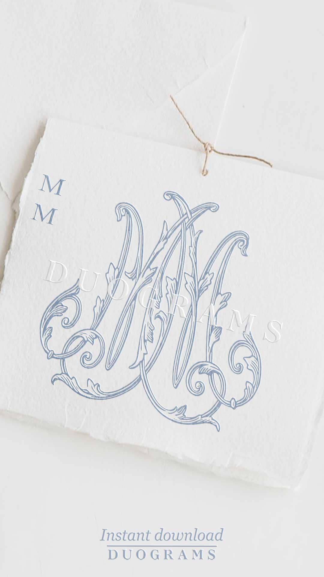 Double M Wedding Monogram Logo Designs MM 2-letter Monogram M M Digital ...