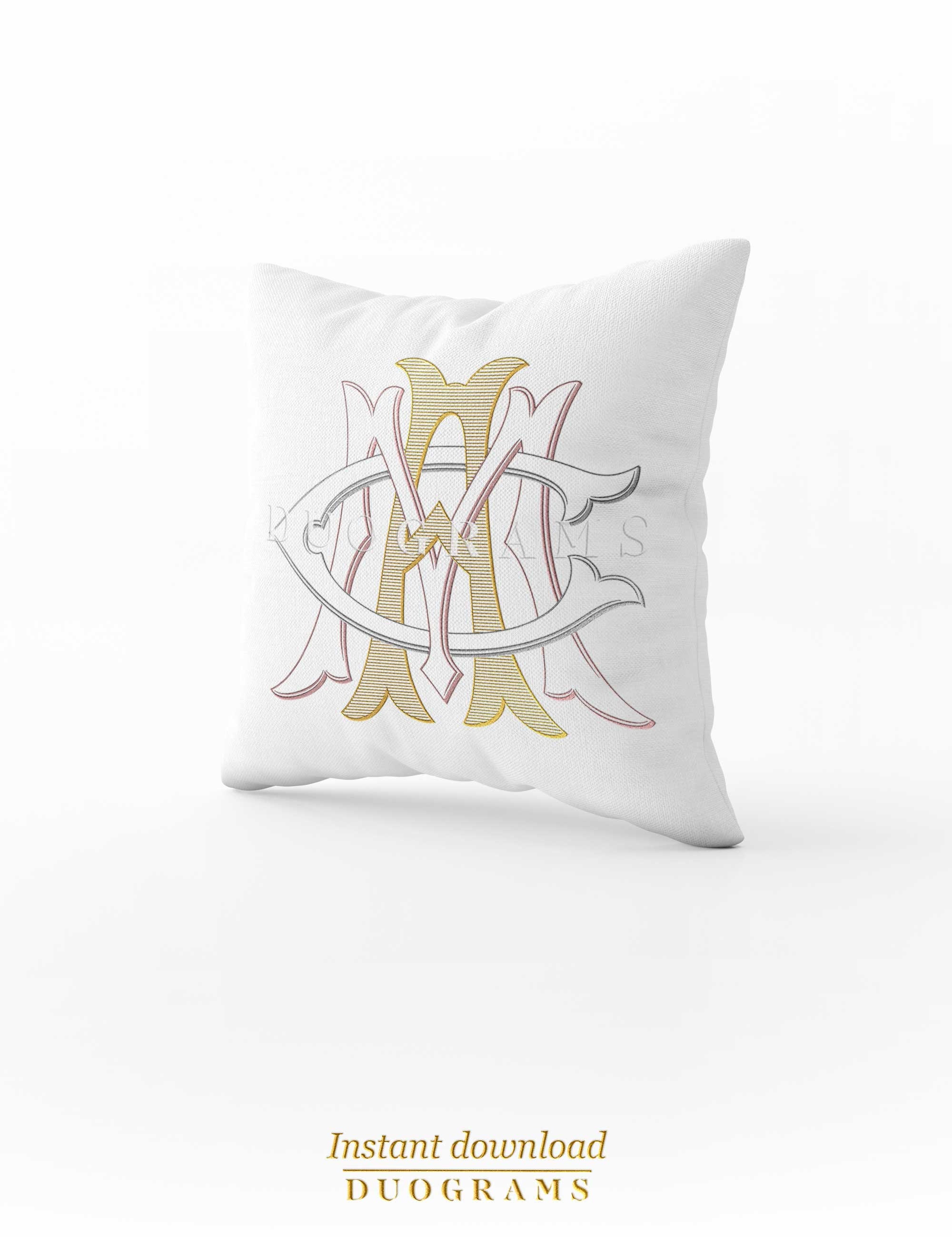 3 Letter Wedding Monogram Logo ACM or MCA or CMA Interlocking Monogram ...