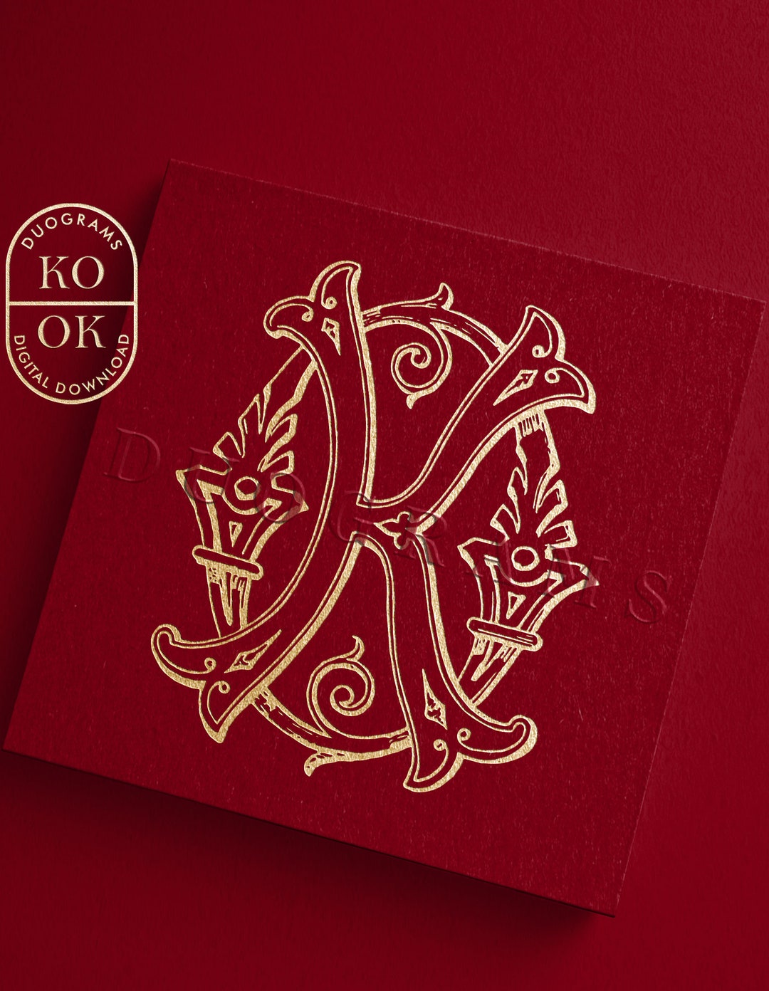 OK KO Vintage Monogram Logo Design O K Digital Download - Etsy