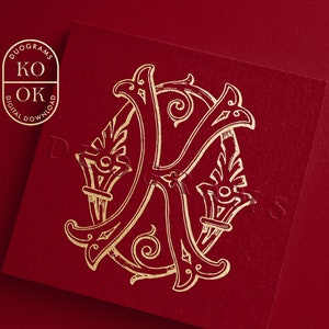 OK KO Vintage Monogram Logo Design O K Digital Download - Etsy