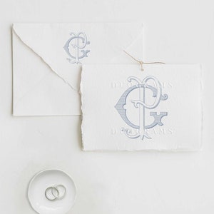 Two Letter Monogram GP or PG Vintage Wedding Monogram Logo Design G P ...