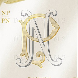 NP Vintage Wedding Monogram Logo PN Digital Download - Etsy