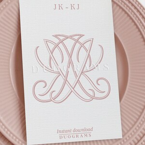JK - KJ Vintage Monogram - Wedding Monogram - Digital - SVG - Double ...