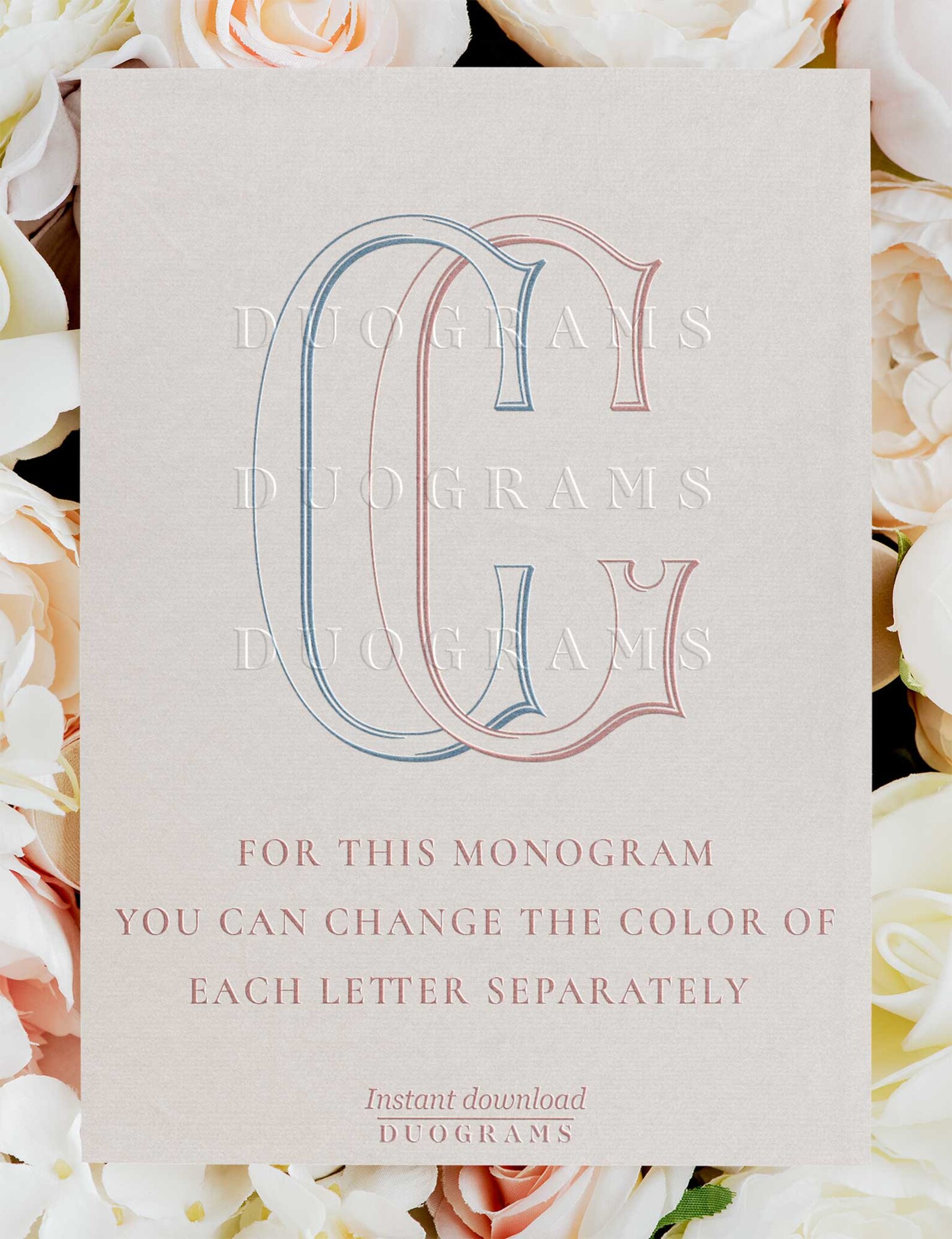 CG Wedding Monogram Logo Design SVG Two Letter Monogram C G Digital ...