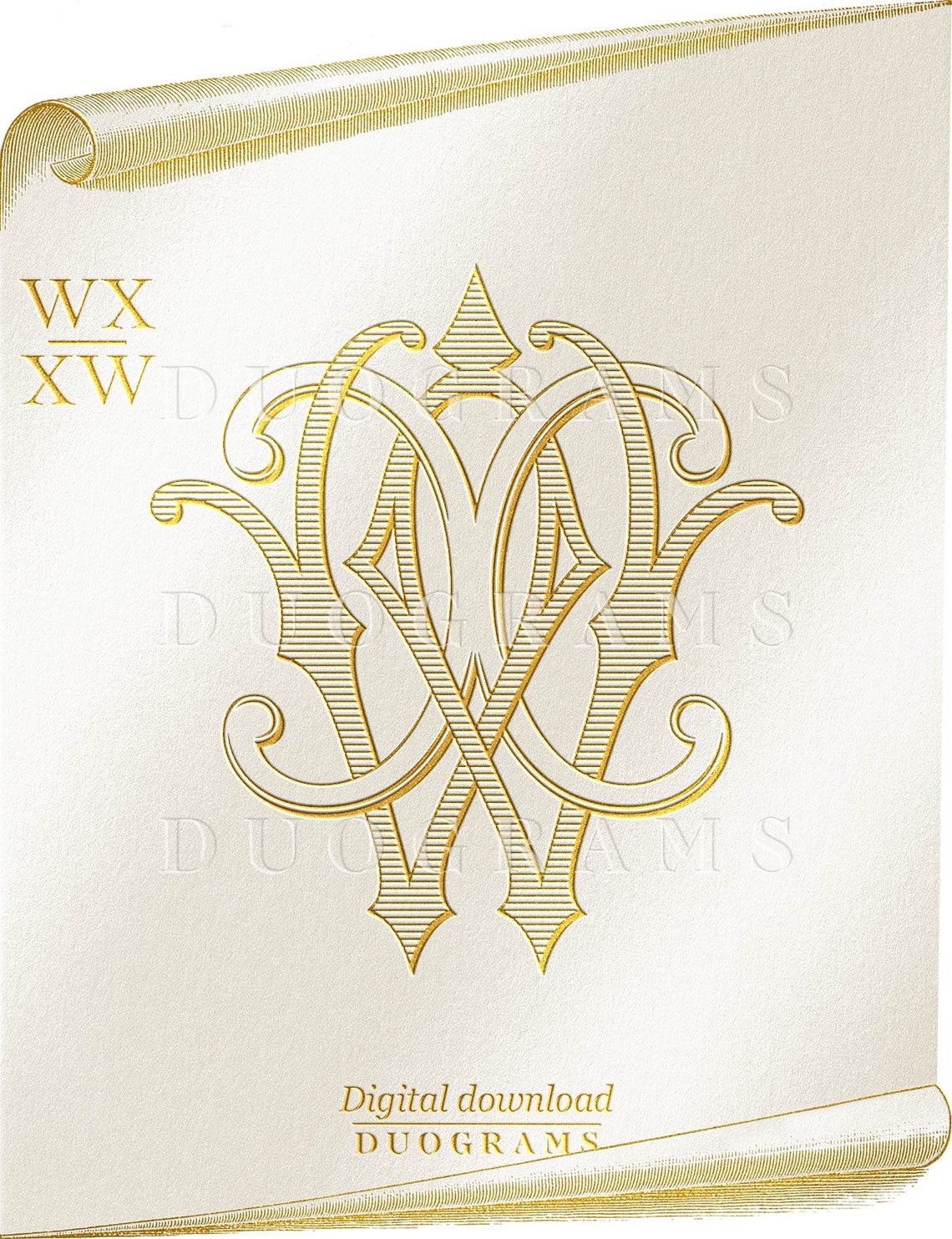 WX XW Wedding Monogram Logo Design W X X W Two Letter Monogram Initials ...
