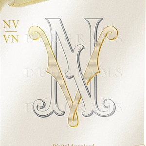 Wedding Monogram Logo NV VN Monogram Wreath SVG Digital Download - Etsy