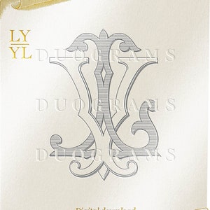 Interlocking Wedding Monogram LY or YL, 2 Letter Monogram Logo Design ...