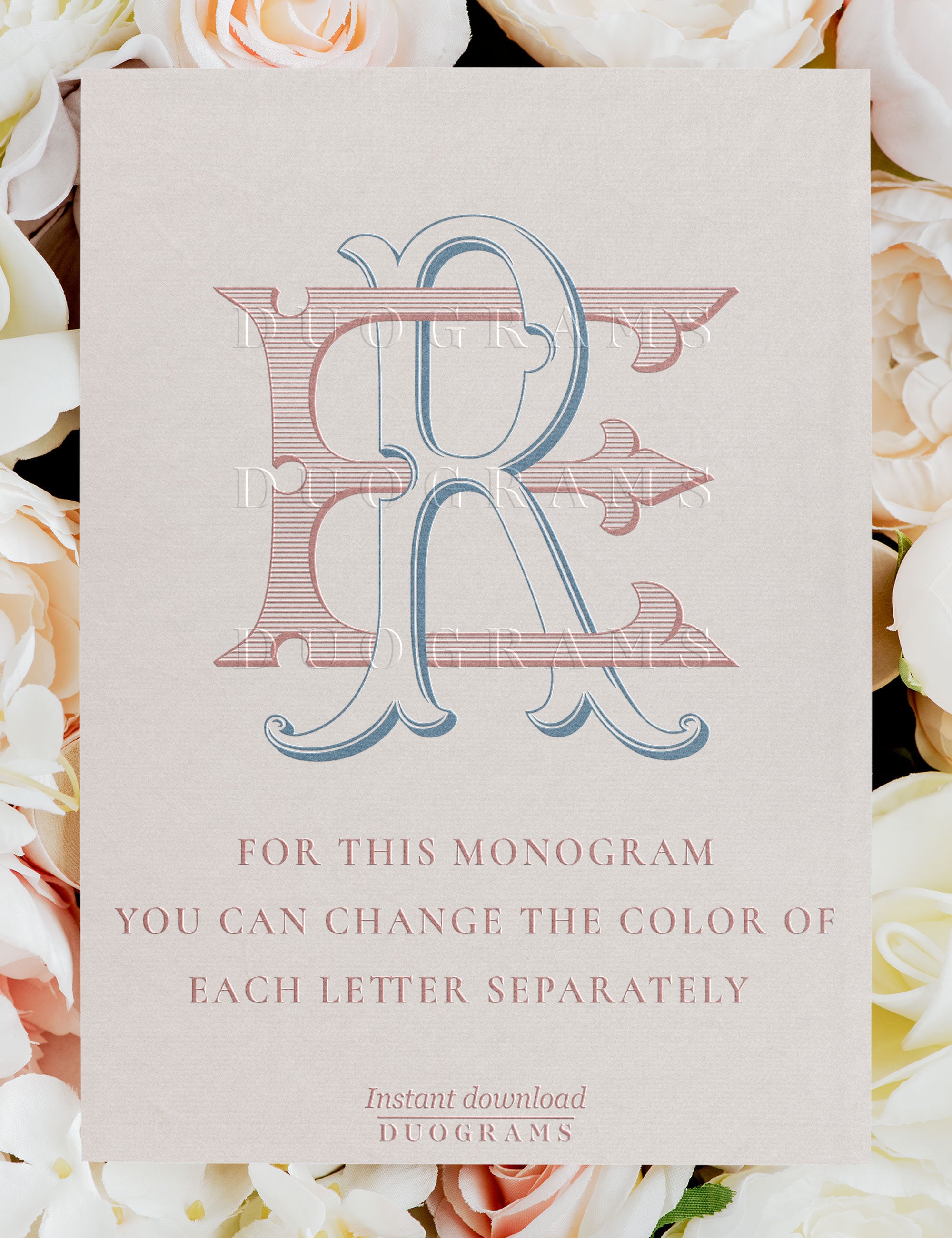 Wedding Monogram Logo ER RE Monogram Wreath SVG Digital Download - Etsy
