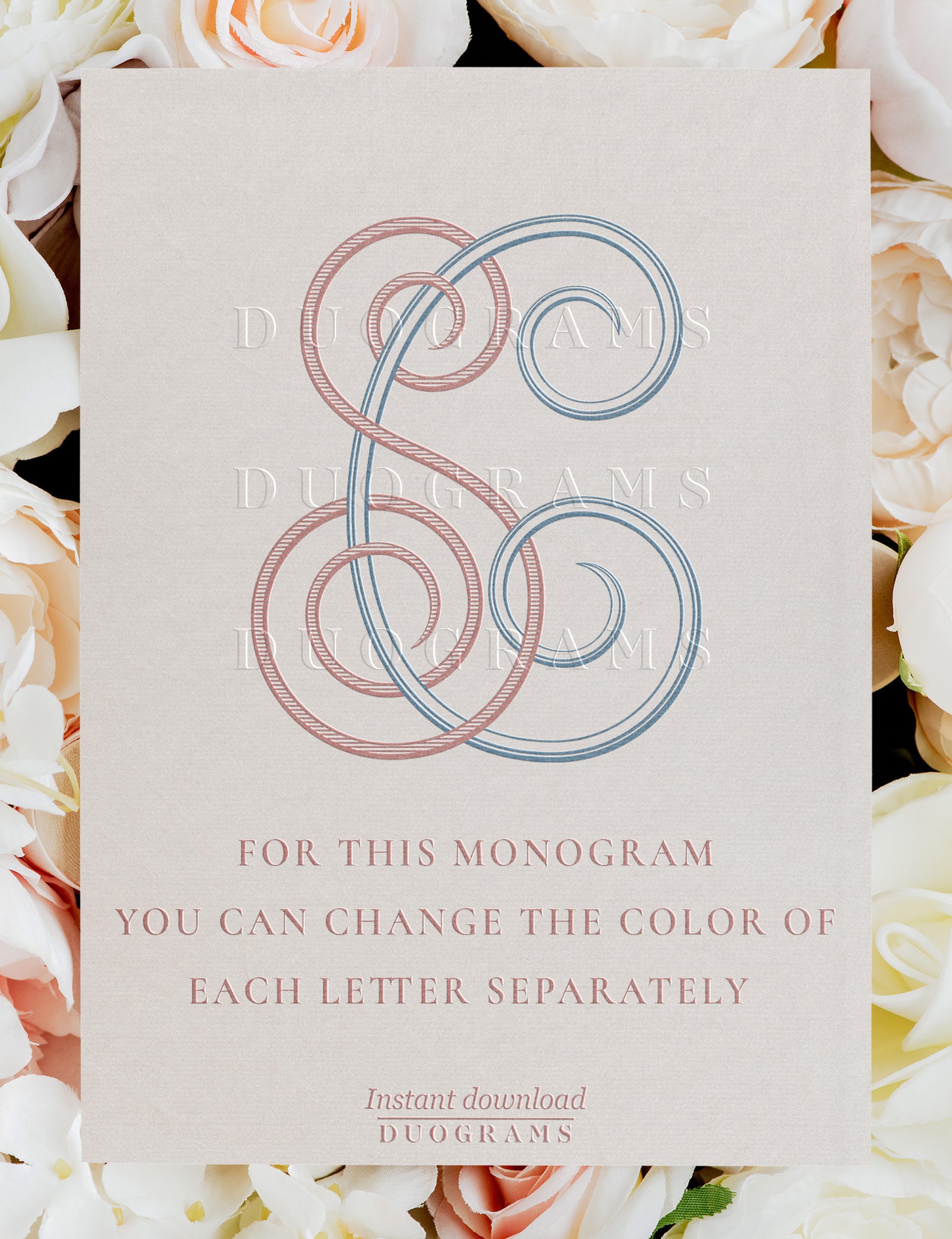 Wedding Monogram Logo Design CS SC Monogram Wreath SVG Digital Download ...