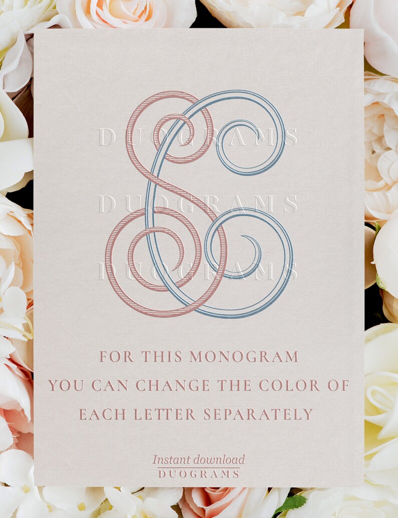 Wedding Monogram Logo Design CS SC Monogram Wreath SVG Digital Download ...