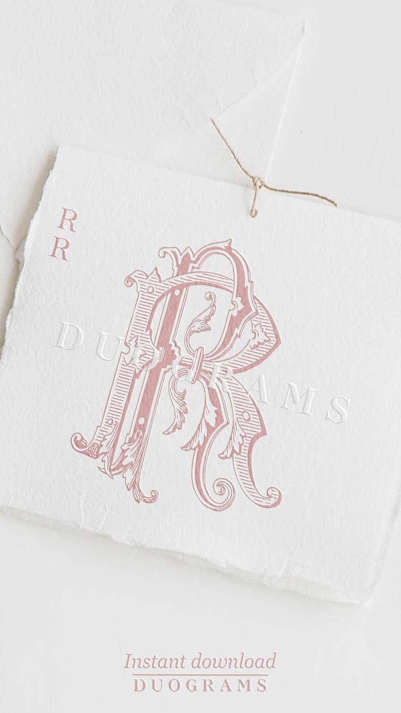 RR Vintage Wedding Monogram Logo Design SVG 2-letters Monogram R R ...
