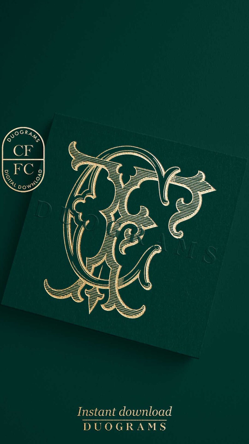 CF FC Interlocking Monogram Logo Designs C F Duogram F C Wedding ...