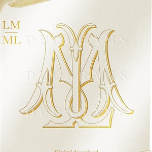 Vintage Wedding Monogram Logo ML LM Monogram M L Intertwined Monogram L ...