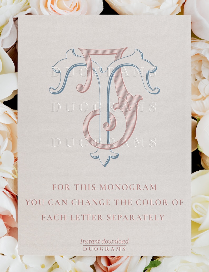 JT TJ Wedding Monogram Letter Logo Initial Designs J T Digital Download ...