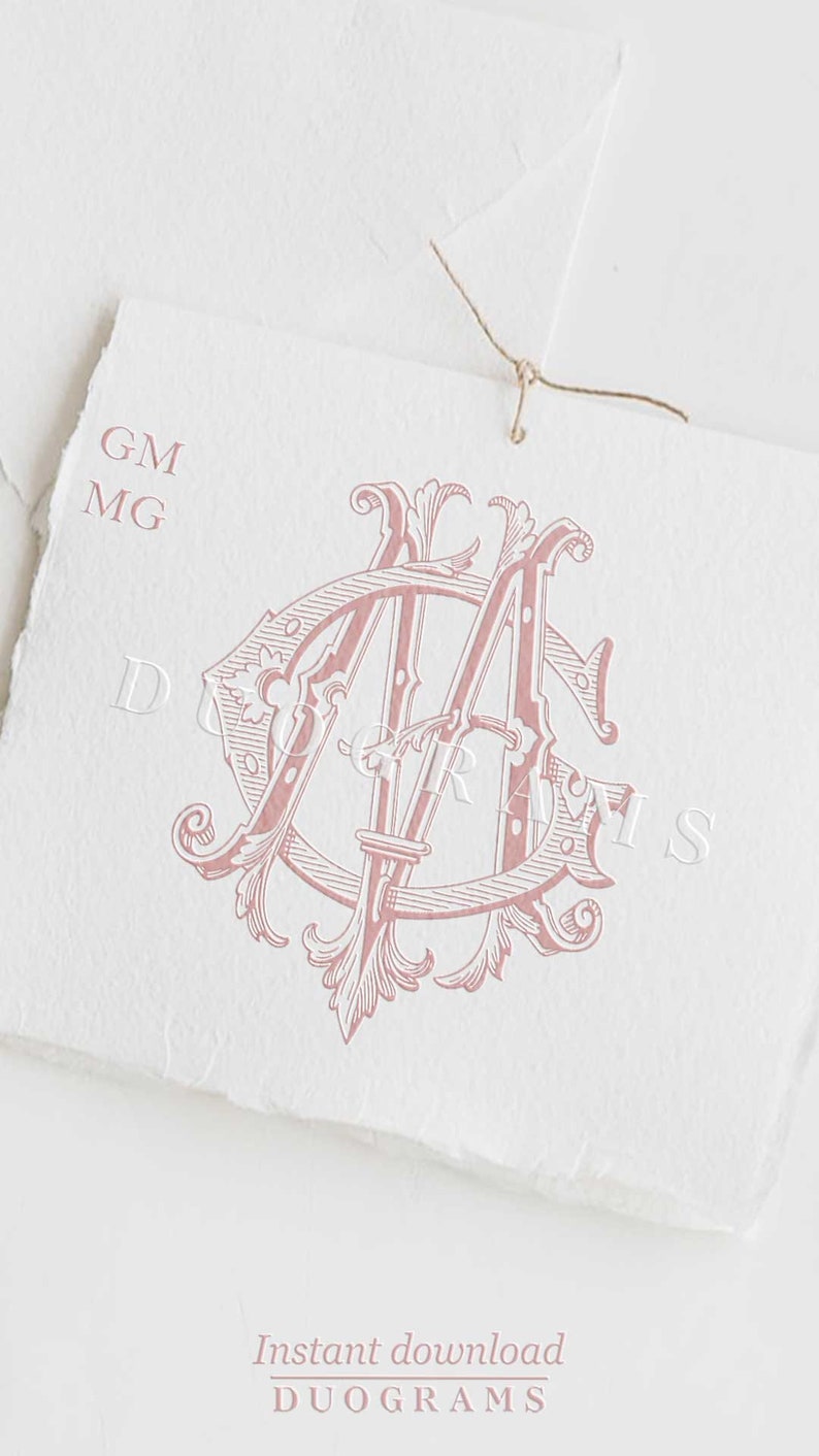 Interlocking Vintage Monogram GM or MG Two Letter Monogram Logo Design ...