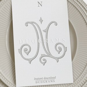 Single Letter Initial N Floral Wedding Monogram Logo Design SVG, PNG ...