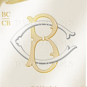 BC CB Wedding Monogram Logo Vintage Duogram B C Intertwined Monogram C ...