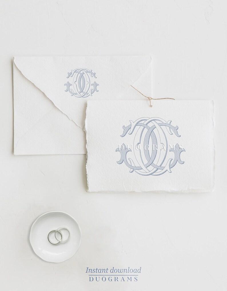 Interlocking Wedding Monogram CG or GC, 2 Letter Monogram Logo Design ...