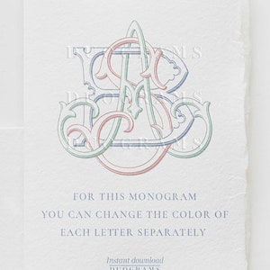 ABS BAS 3-letter Wedding Monogram Logo Design A S B Digital Download ...