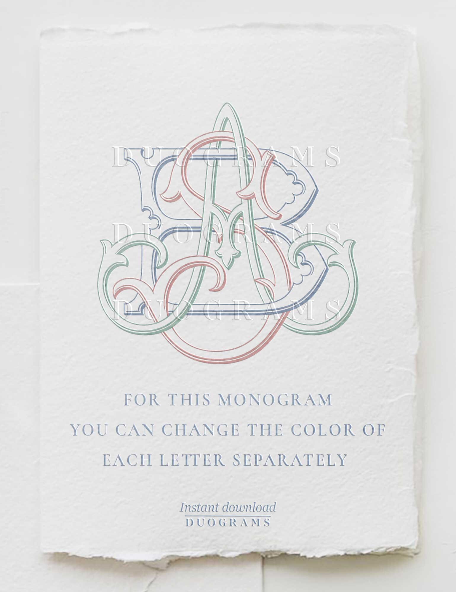 ABS BAS 3-letter Wedding Monogram Logo Design A S B Digital Download ...