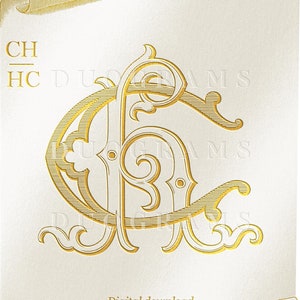 Wedding Monogram - CH - HC - Digital - Vintage Monogram - SVG - Etsy