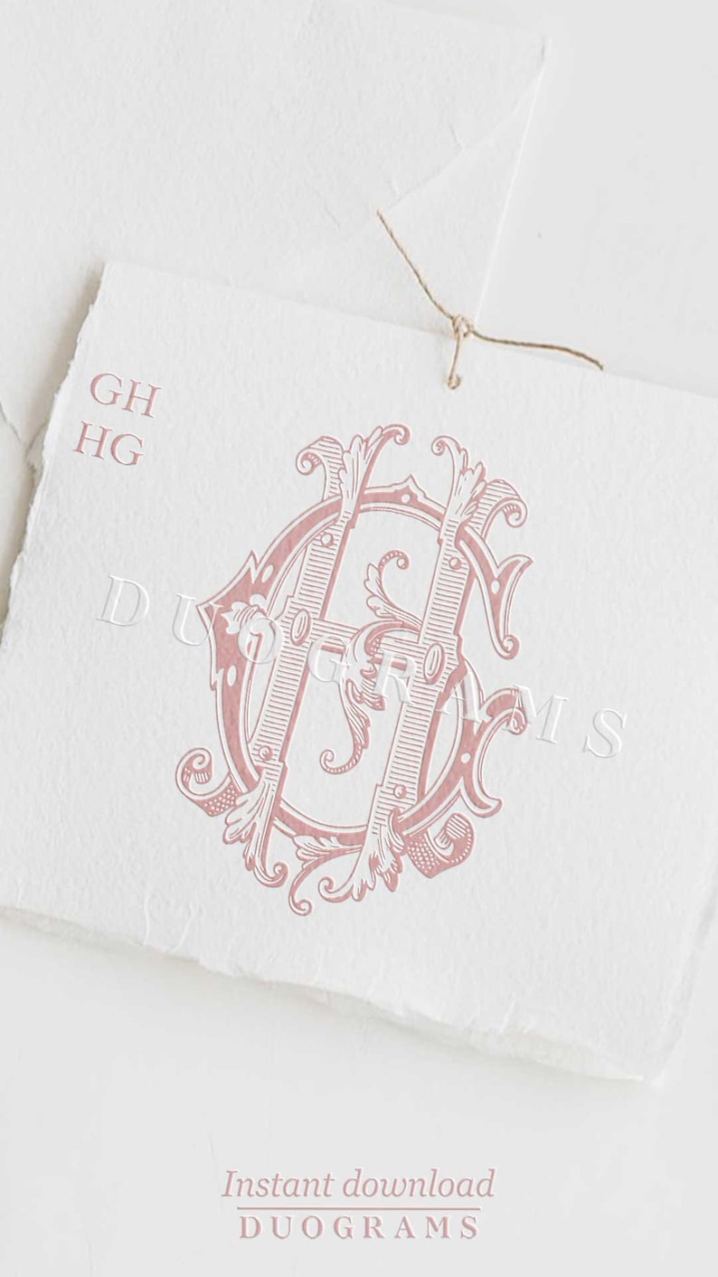 GH HG Wedding Monogram Logo Designs SVG 2-letter Monogram G H Digital ...