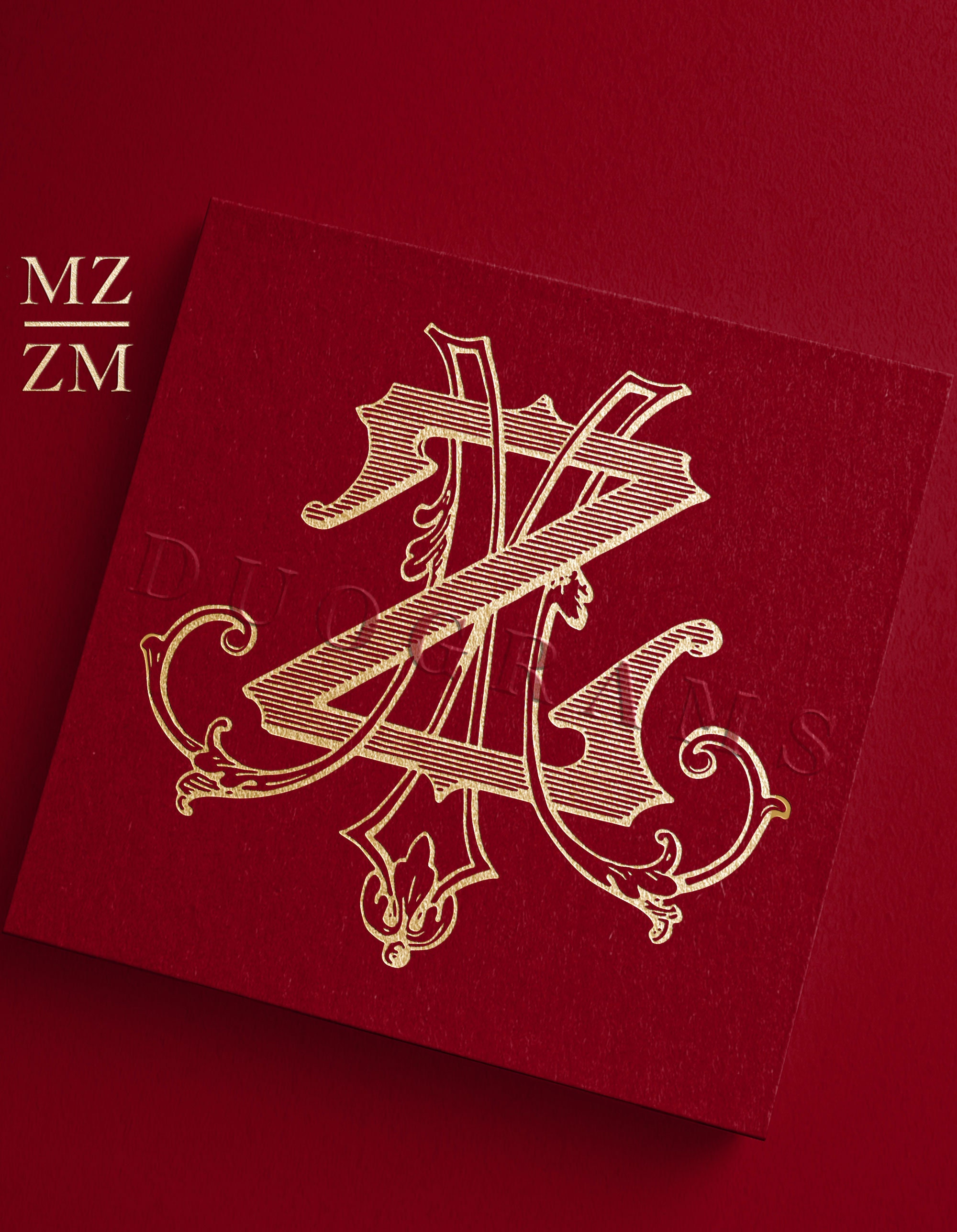 MZ ZM Wedding Monogram Logo Design M Z Letters 2 Free Wreath SVG - Etsy