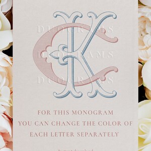 CK KC Wedding Monogram Logo Vintage Duogram K C Intertwined Monogram C ...