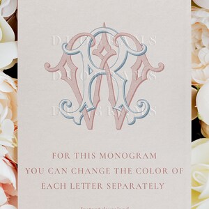 Vintage Wedding Monogram RW WR Digital Download - Etsy