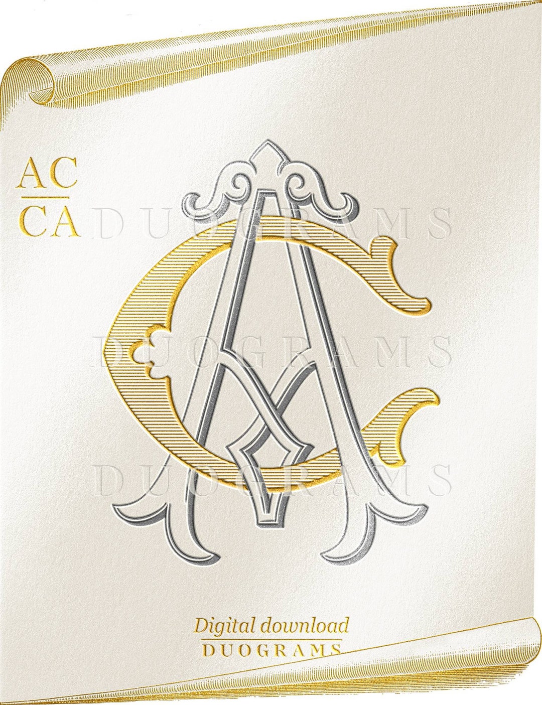AC CA Monogram Logo Design A C Monogram Wreath SVG Digital Download - Etsy