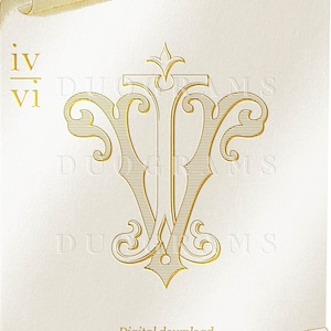 Vintage Monogram Design IV VI Monogram Wreath SVG Digital Download - Etsy