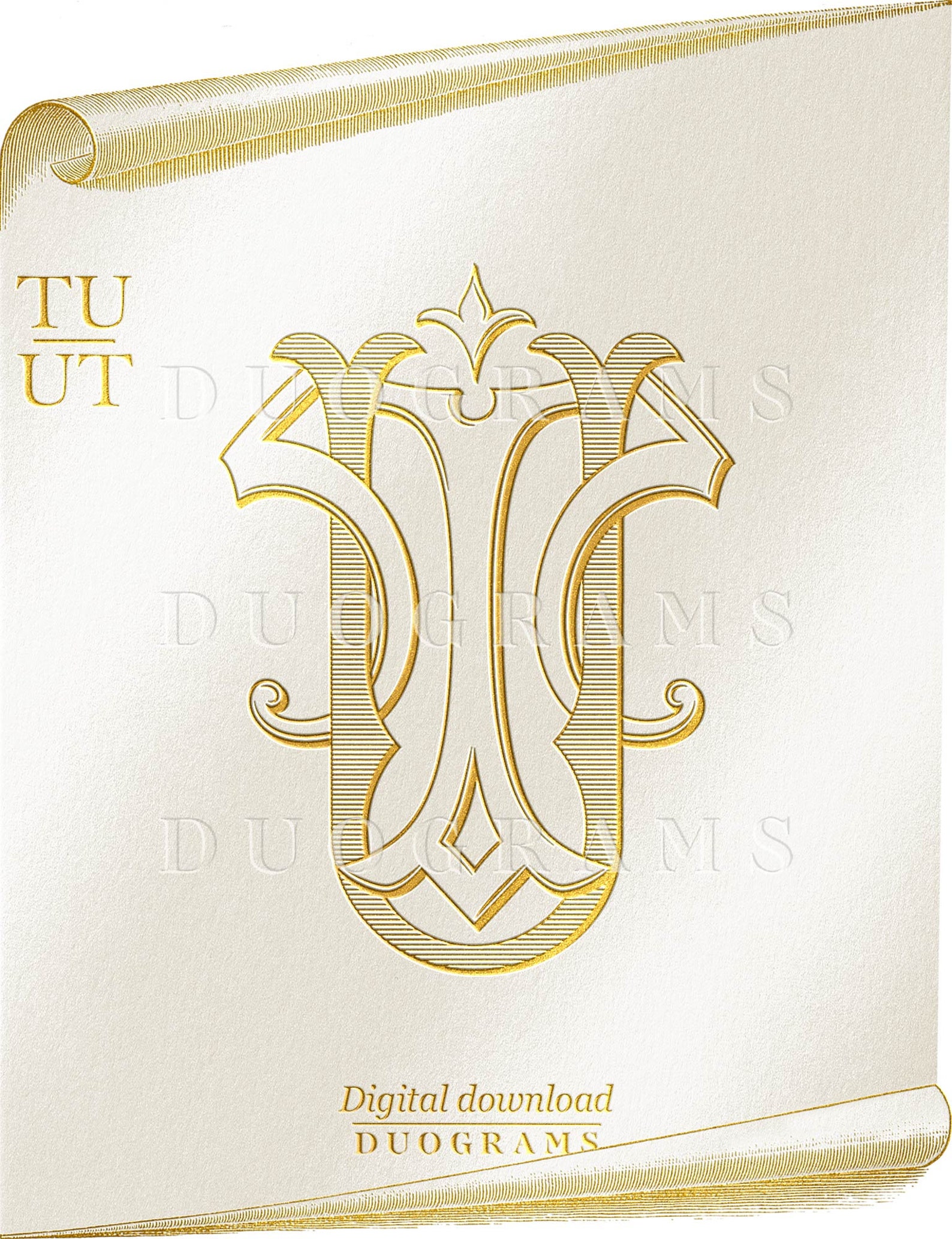 TU UT Wedding Monogram Letters Logo Design T U Digital Download SVG + 2 ...