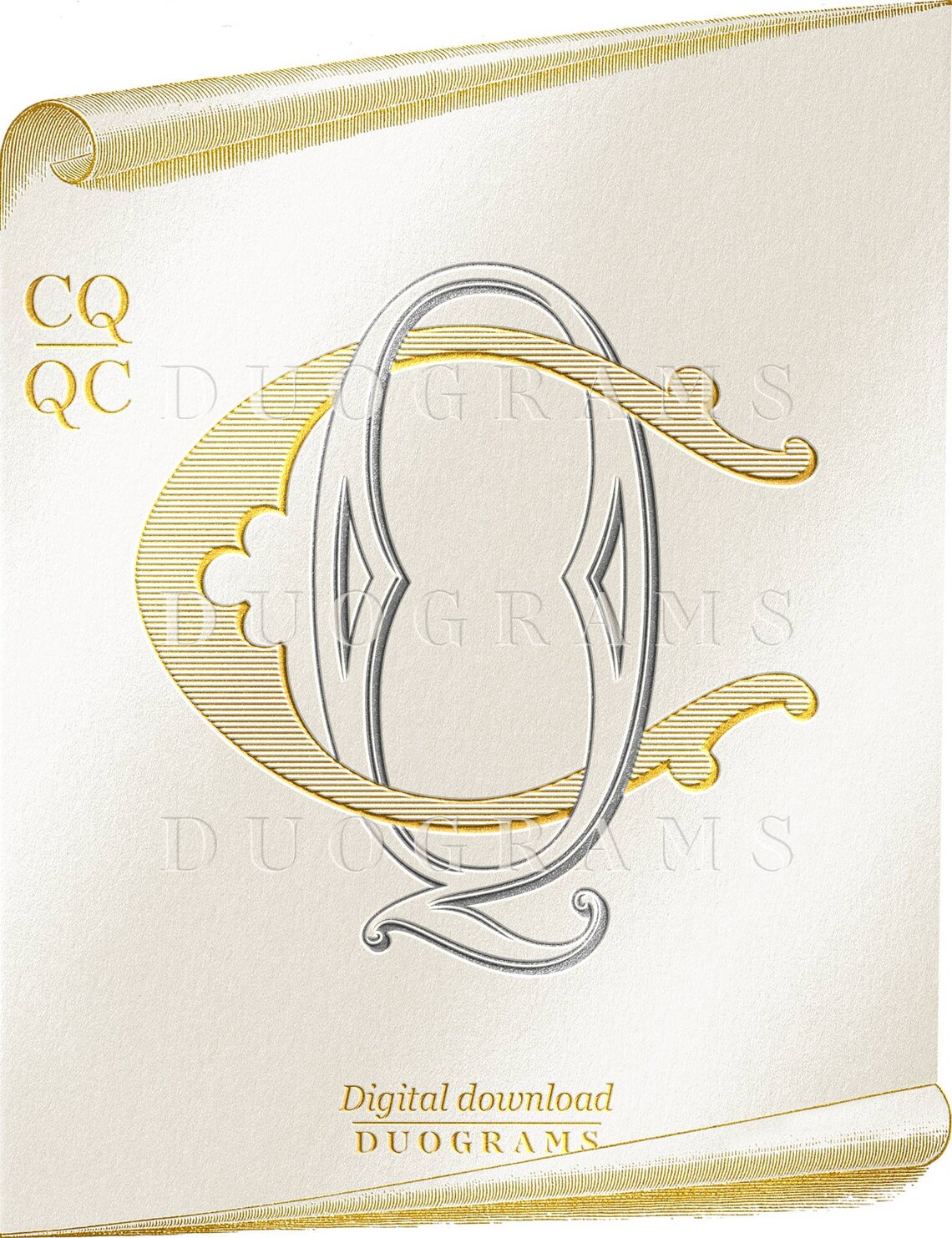 CQ QC Wedding Monogram Logo Designs SVG Digital Download C Q + 2 Free ...