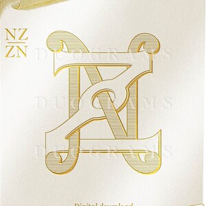 NZ ZN Wedding Monogram Logo Design N Z Z N Two Letter Monogram Initials ...