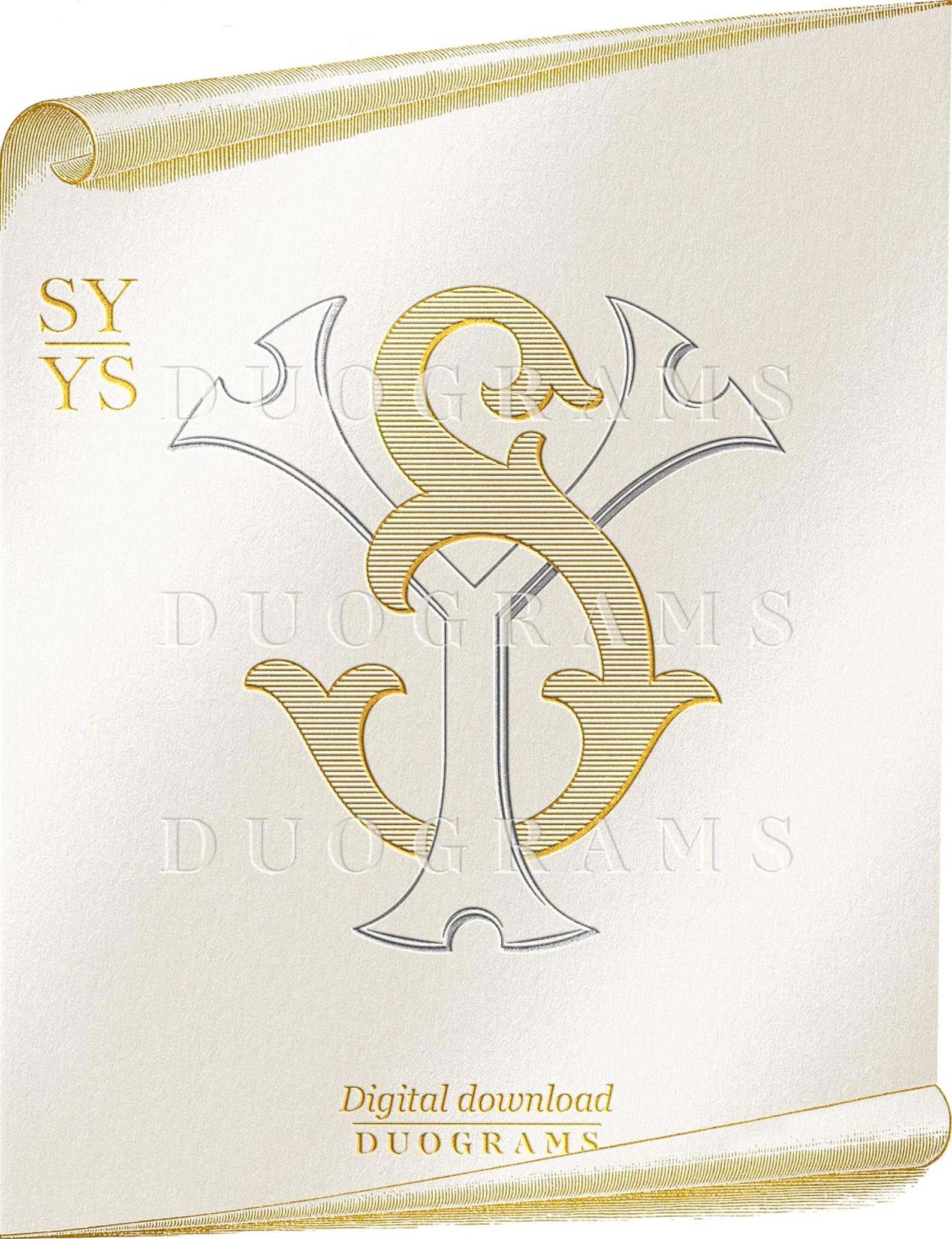 SY YS Wedding Monogram Logo Design SVG 2-letter Monogram S Y Digital ...