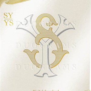 SY YS Wedding Monogram Logo Design SVG 2-letter Monogram S Y Digital ...
