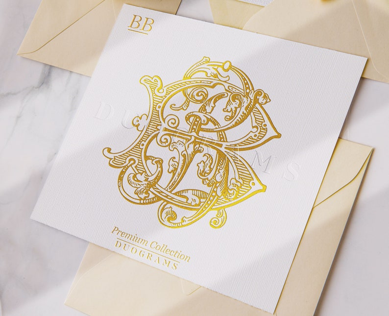 BB Vintage Wedding Monogram Logo Design B B Monogram Wreath SVG - Etsy